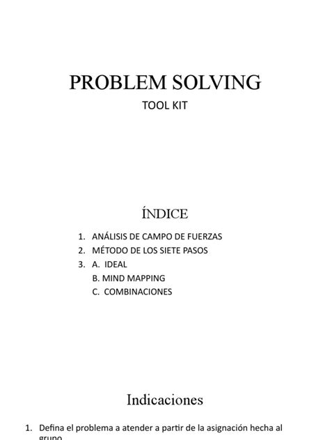 Problem Solving Tool Kit Pdf
