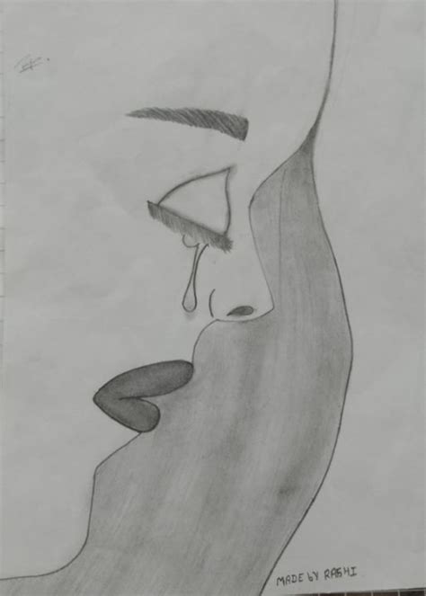 Crying Face Drawing Easy With Pencil