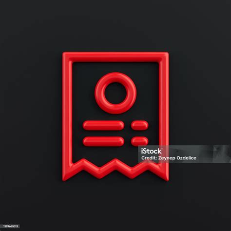 빌 3d 아이콘 윤곽선 빨간색 금융 아이콘 비즈니스 기호 3d 렌더링 개념에 대한 스톡 사진 및 기타 이미지 개념 개발 거래 내역서 Istock