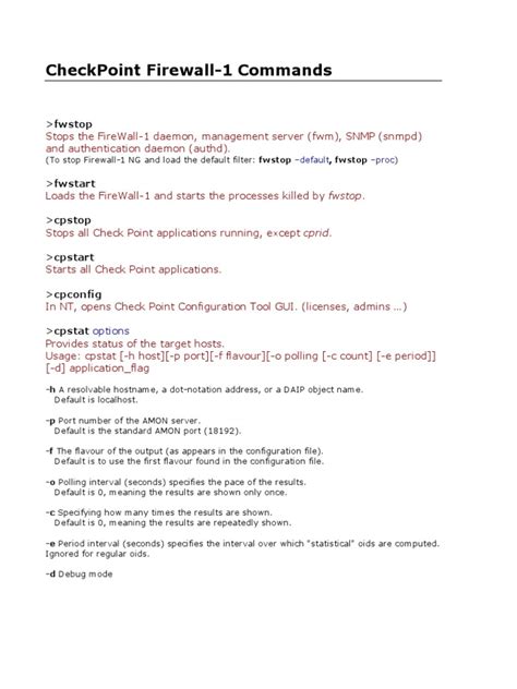 Checkpoint Fw Commands Pdf Cyberspace Computer Data
