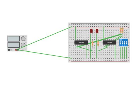 Circuit Design Half Adder Tinkercad
