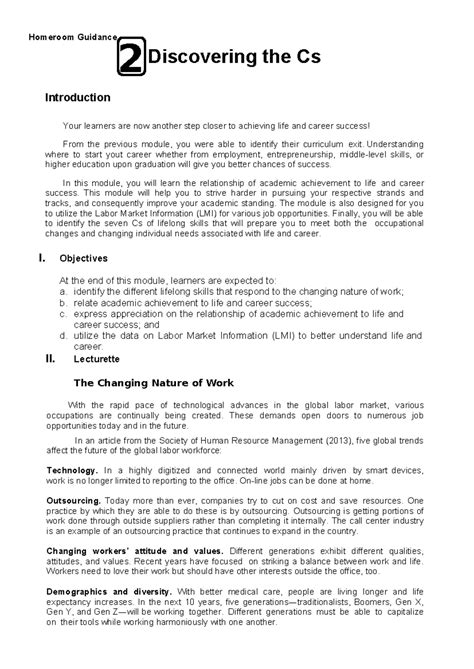 Discovering The Cs Week 3 4 Homeroom Guidance Discovering The Cs