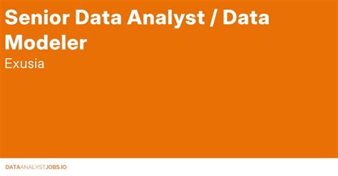 On Linkedin Senior Data Analyst Data Modeler
