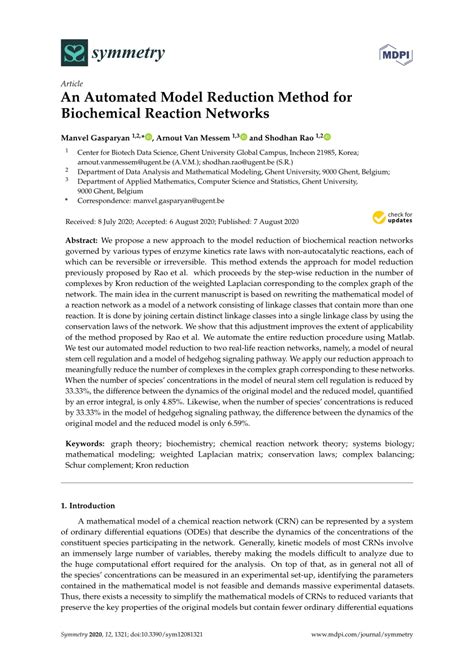 Pdf An Automated Model Reduction Method For Biochemical Reaction Networks