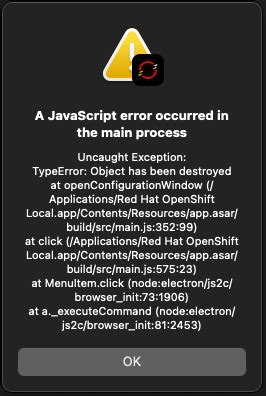 BUG Selecting Configuration Menu From Tray Menu Shows Javascript Error Issue Crc Org