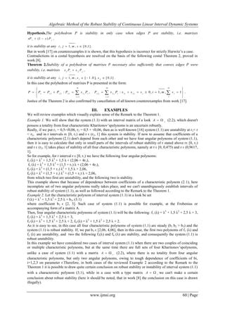 Algebraic Method Of The Robust Stability Of Continuous Linear Interval Dynamic Systems PDF