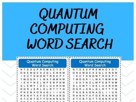 Quantum Computing Word Search Teaching Resources