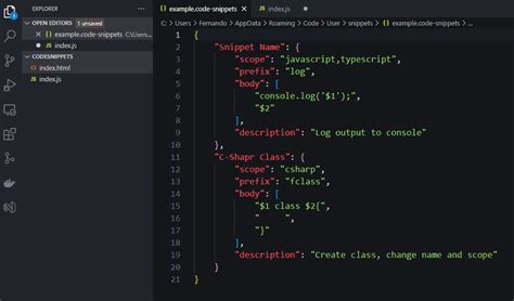 Creando Snippets En VSCode Without Debugger