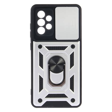 قاب ضد ضربه بتمن محافظ لنزدار کشویی Samsung A52 A52s نقره ای فروشگاه پنل فروشگاهی Eways