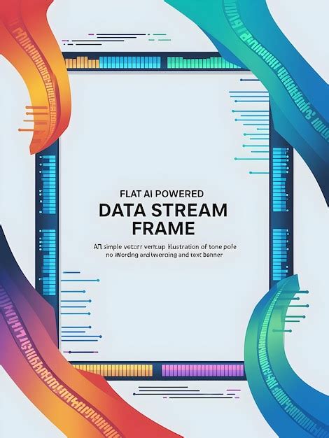 Flat Ai Powered Data Stream Frame Concept As A Clean Border Frame Featuring Dynamic Data Streams