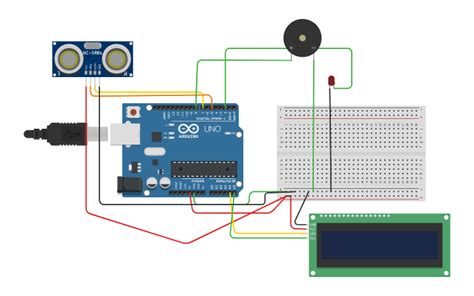 Circuit Design Program 7 Ultrasonic Distance Sensor Tinkercad