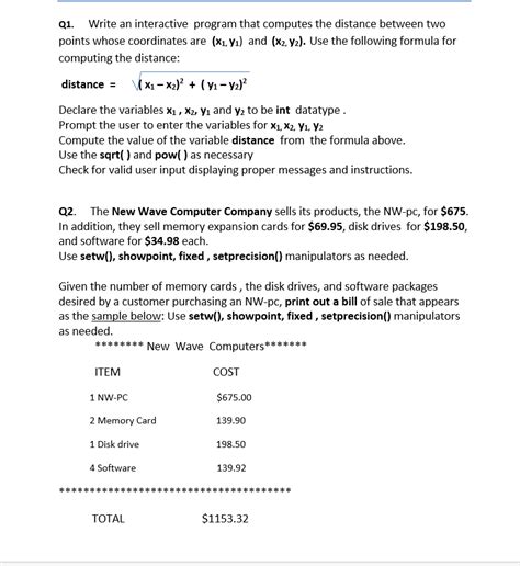 Solved Q1 Write An Interactive Program That Computes The