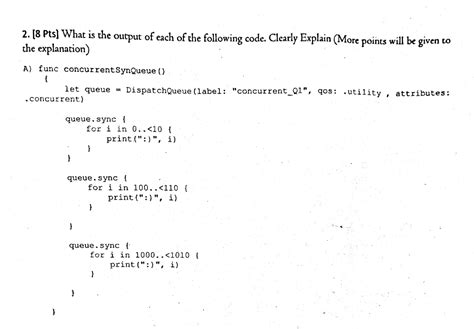 solved 2 8 pts] what is the output of each of the following