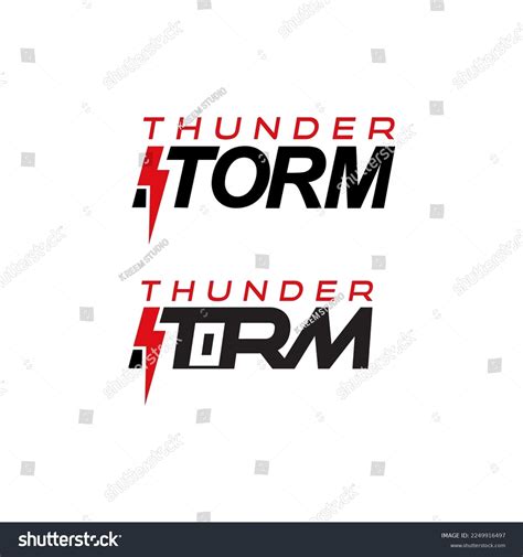 Simple Thunderstorm Word Design Symbol Letter Stock Vector Royalty
