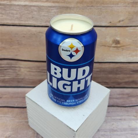 Bud Light 2023 Nfl Pittsburgh Steelers Football Beer Can Soy Wax Candle