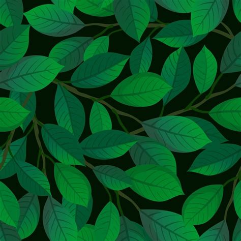 Premium Vector Branches And Leaves Seamless Pattern