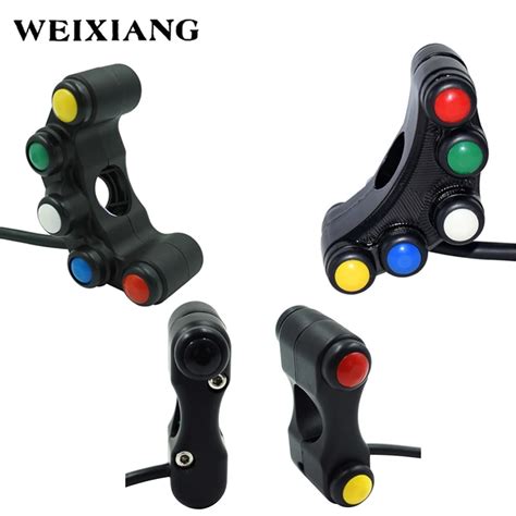 오토바이 핸들 바 제어 스위치 버튼 알루미늄 합금 헤드라이트 방향 지시등 안개등 경적 On Off 시동 킬 78 인치 22mm