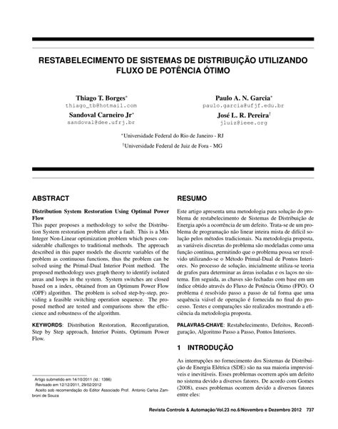 pdf distribution system restoration using optimal power flow