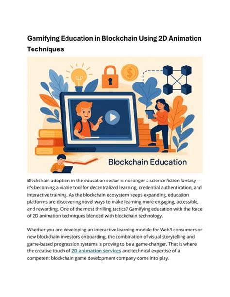 Gamifying Blockchain Education With 2d Animation A New Era Of Learning Pdf