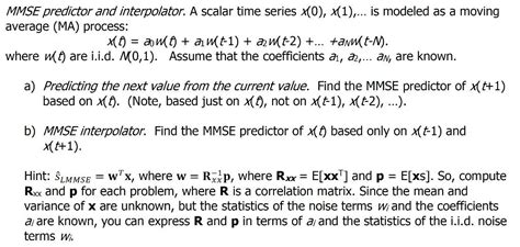 solved mmse predictor and interpolator a scalar time series