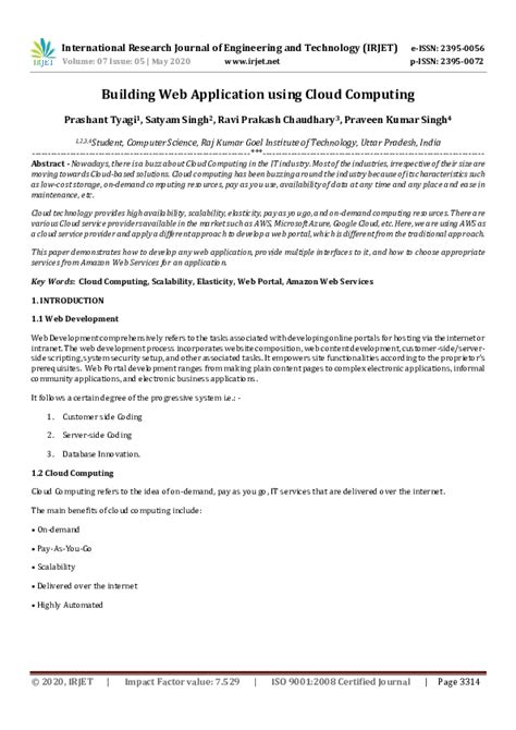 Pdf Building Web Application Using Cloud Computing