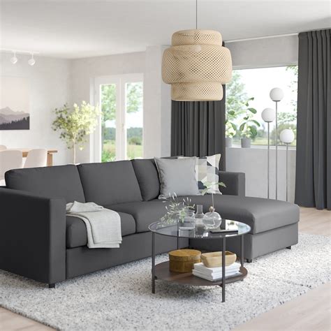 Vimle Trosjed S Počivaljkom Hallarp Siva Ikea