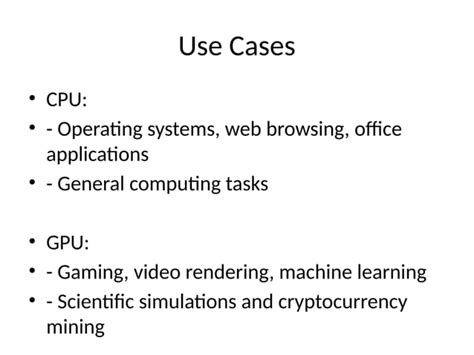 Difference Of Cpu And Gpu In Characteristic Pptx