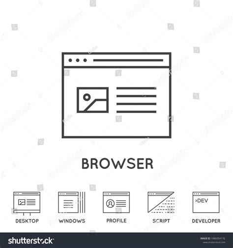 Set Minimal Browser Developing App Coding Stock Vector Royalty Free 1986954176 Shutterstock