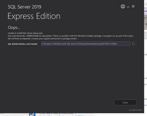 I Tried To Install Sql Server 2019 Express On Parallel Desktop 17 And
