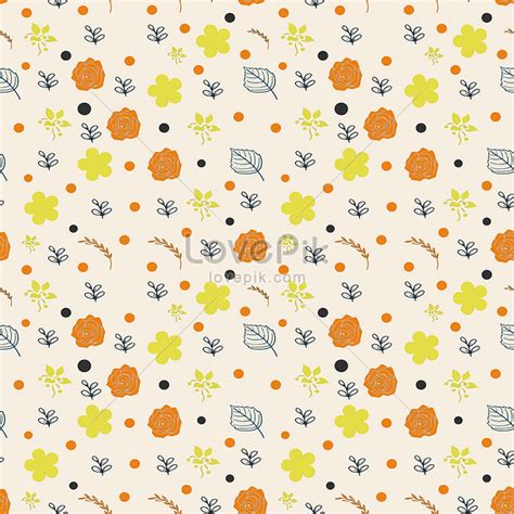 꽃과 잎 원활한 패턴 손으로 그린 벡터 일러스트 레이 션 이미지 Hd 삽화 배경 꽃의 배경 사진 무료 다운로드 Lovepik