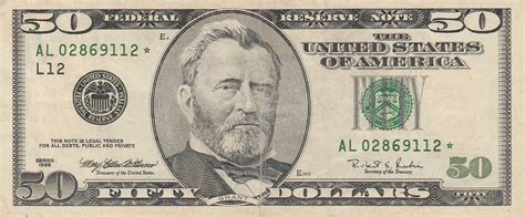 50 Dollars Federal Reserve Note Large Portrait United States Numista