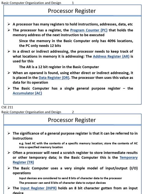 lecture 10 processor reg bus n basic computer instructions pdf