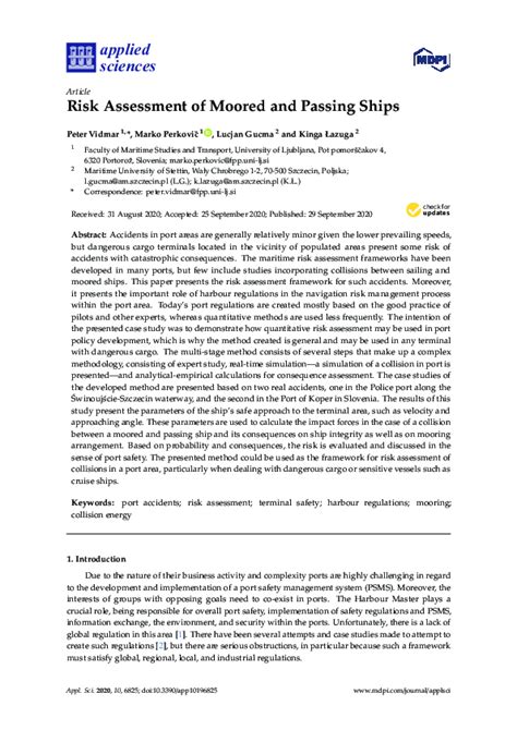 Pdf Risk Assessment Of Moored And Passing Ships Marko Perkovic