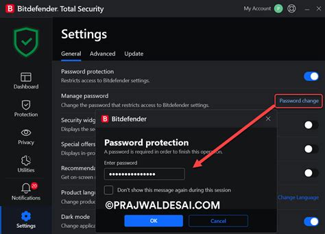 How To Password Protect Bitdefender Settings