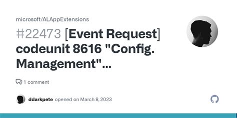 Event Request Codeunit 8616 Config Management