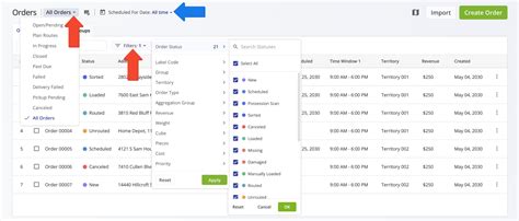 Route4Me Order Management Filters Sorting Export And More