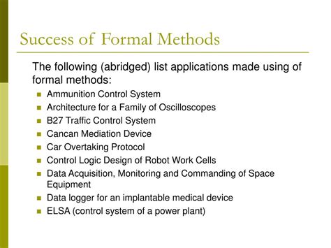 PPT Formal Methods PowerPoint Presentation Free Download ID 389243