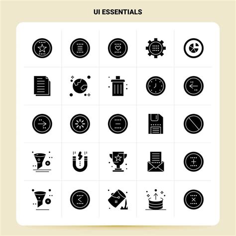 Solid 25 Ui Essentials Icon Set Vector Glyph Style Design Black Icons Set Web And Mobile