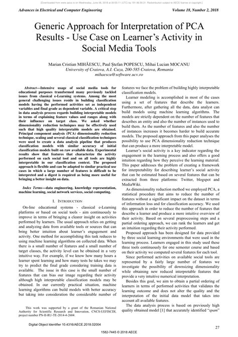 Pdf Generic Approach For Interpretation Of Pca Results Use Case On