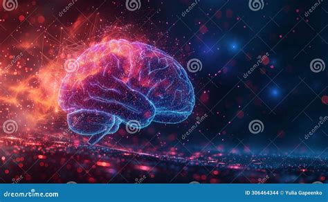 A Vibrant Brain Shaped Network With Neural Connections Depicting