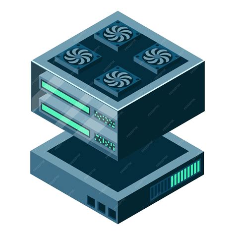 premium vector isometric futuristic server isometric database or data