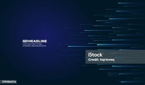 빅 데이터 기술 벡터 배경이 있는 진한 파란색 디지털 라인 속도에 대한 스톡 벡터 아트 및 기타 이미지 속도 인터넷 광섬유의 Istock