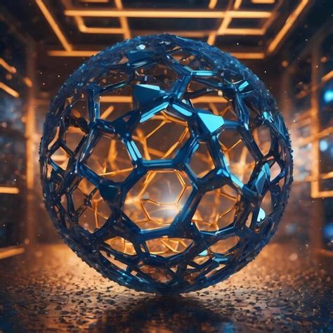 Premium Photo Abstract Sphere Tech Networking Background Atom Blue
