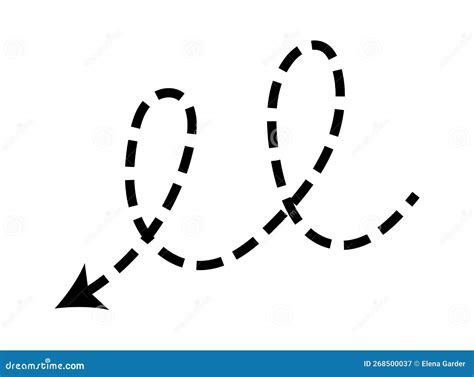 Dashed Arrow Set Vector Doodle Dot Line Stock Vector Illustration Of