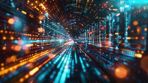 Digital Tunnel A Visual Journey Into The Data Stream Premium Ai
