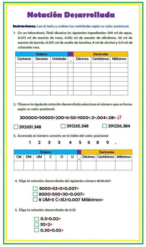 Notacion Desarrollada Worksheets Hot Sex Picture