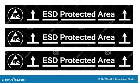 Esd Pretected Area Symbol Sign Vector Illustration Isolated On White