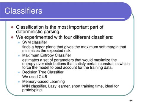Ppt A Classifier Based Deterministic Parser For Chinese Powerpoint