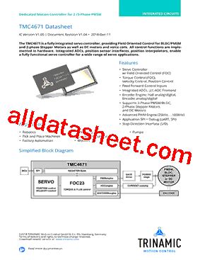 TMC4671 EVAL Datasheet PDF TRINAMIC Motion Control GmbH Co KG