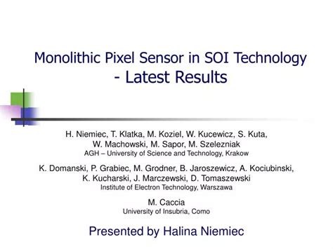 PPT Monolithic Pixel Sensor In SOI Technology Latest Results PowerPoint Presentation ID